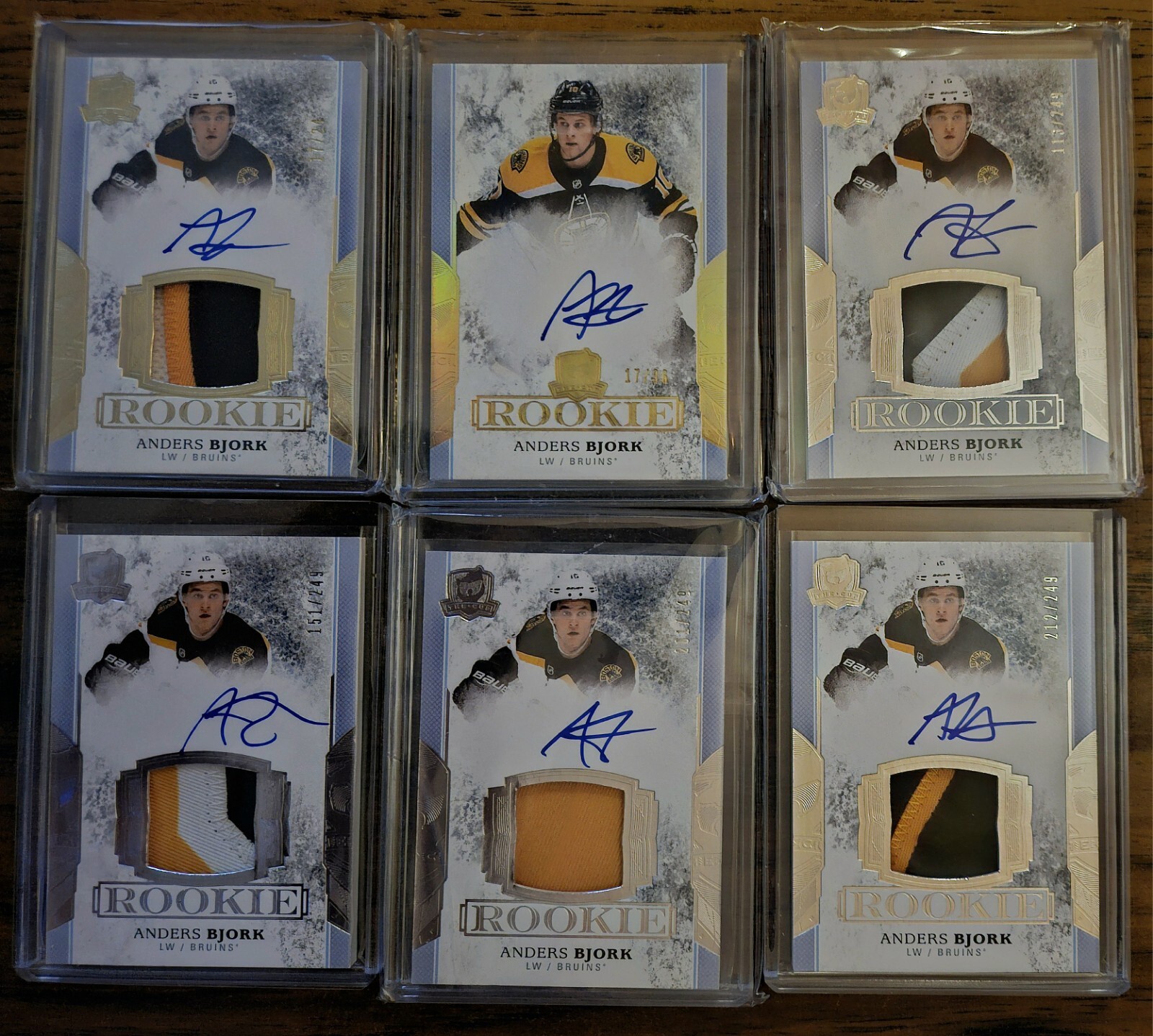 2017-18 The Cup Anders Bjork GOLD RPA /24 /36 /249 All 6 Cards Boston ...