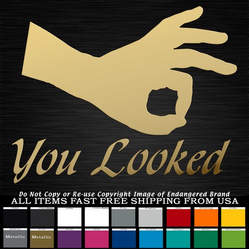 Funny You Looked Guy Hand Circle Game JDM Boost Drift Fits Jeep Truck ...