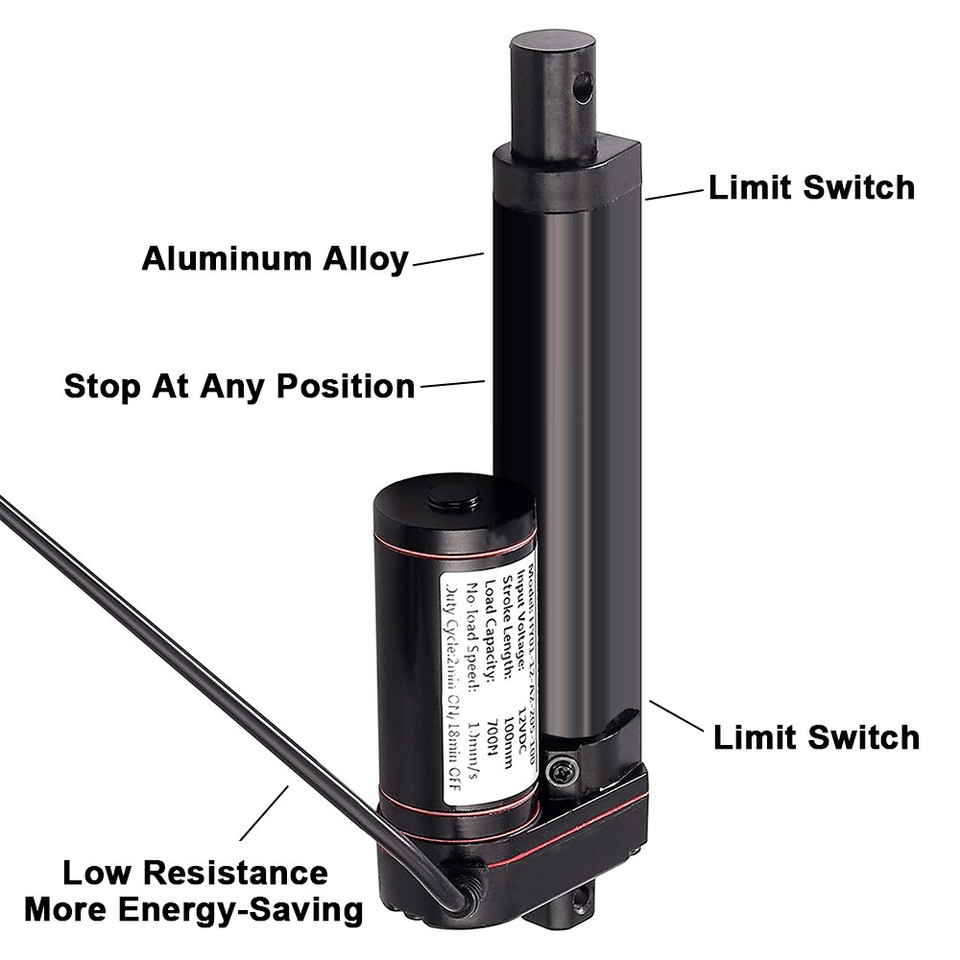 DC 12V Linear Actuator Remote Heavy Duty 2"~40" 1000MM 3000N 660lbs ...