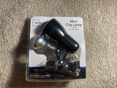 Mainstays Mini Clip Lamp With Bulb Black Finish | eBay