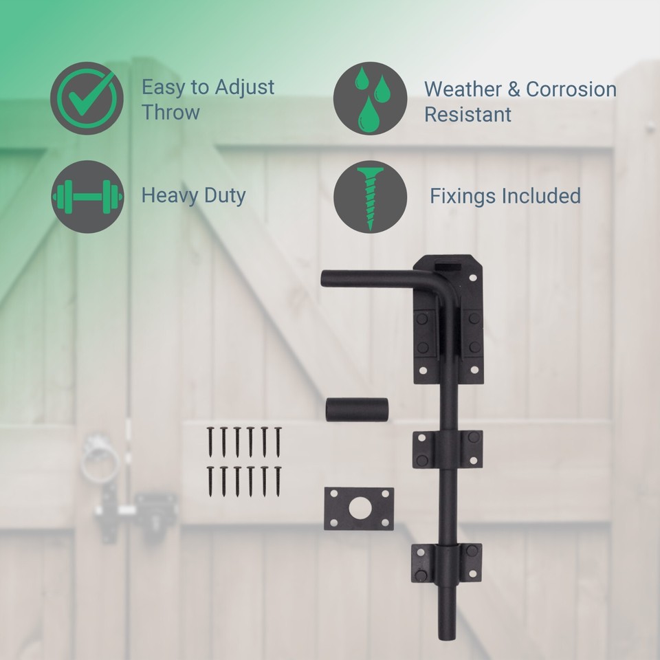 Gate Garage Drop Bolt Heavy Duty 12"/18" Drop Down Bolts - Galvanised ...