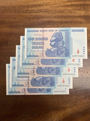 100 TRILLION DOLLAR ZIMBABWE AA 2008 SERIES P91 UNCIRCULATED, FAST SHIP ...