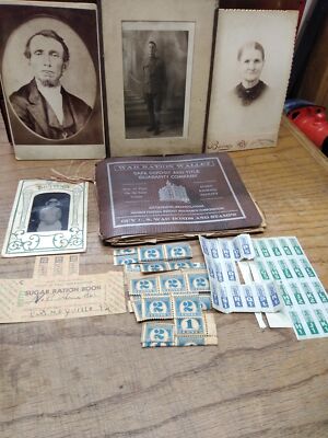 Antique Vtg Family Photo Ephemera War Ration Collection Tin Type WW1 ...