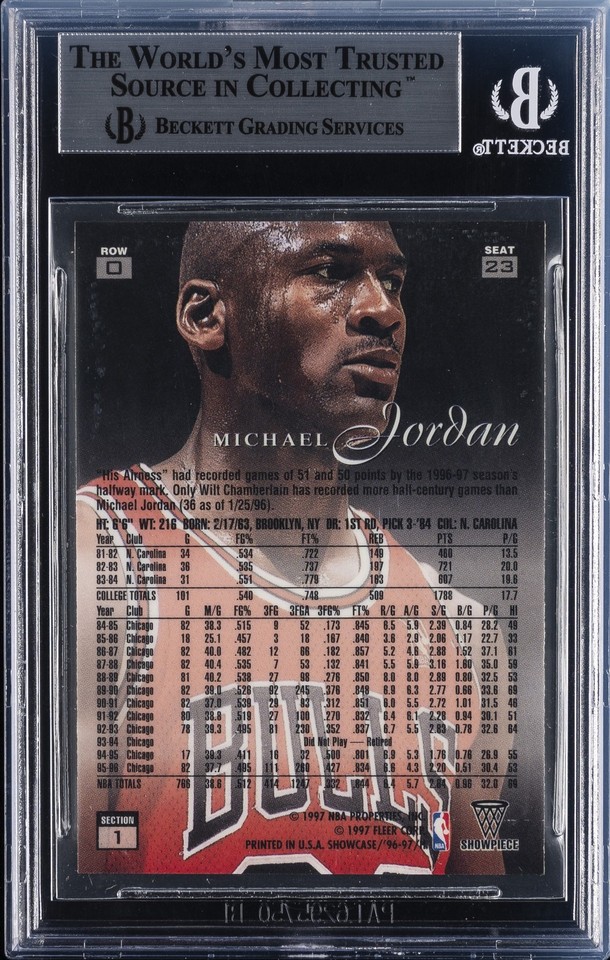 1996-97 FLAIR SC ROW 0 MICHAEL JORDAN BGS 9 | eBay