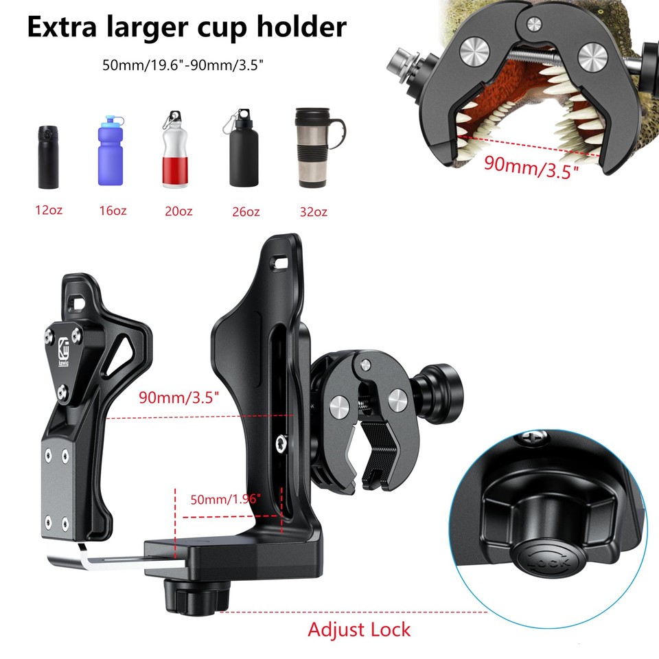 Anti-Theft Motorcycle Cup Holder, Extra Large Adjustable Size Bike ...