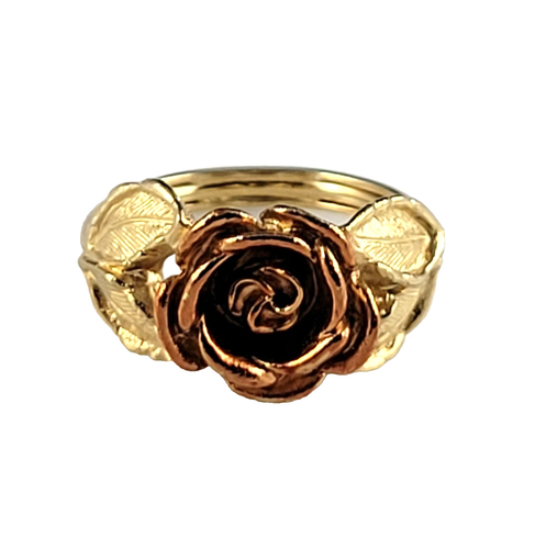 Vintage 1982 Avon's Two Tone Vermeil Gold Rose Ring - Size 8 to 10 ...
