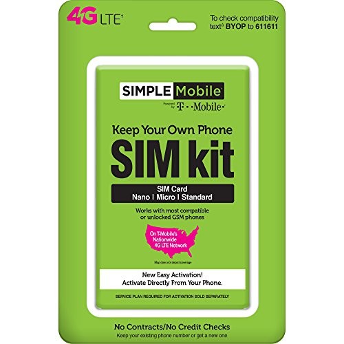 Simple Mobile Keep Your Own Phone 3-in-1 Prepaid SIM Kit | eBay