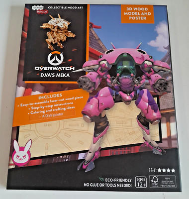 IncrediBuilds Overwatch Kit Figure in legno 3D MEKA di D.VA + Poster ...