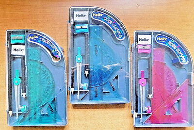 Helix Cool Curves Maths Set Ruler Set Square Protractor Pencils Compass ...