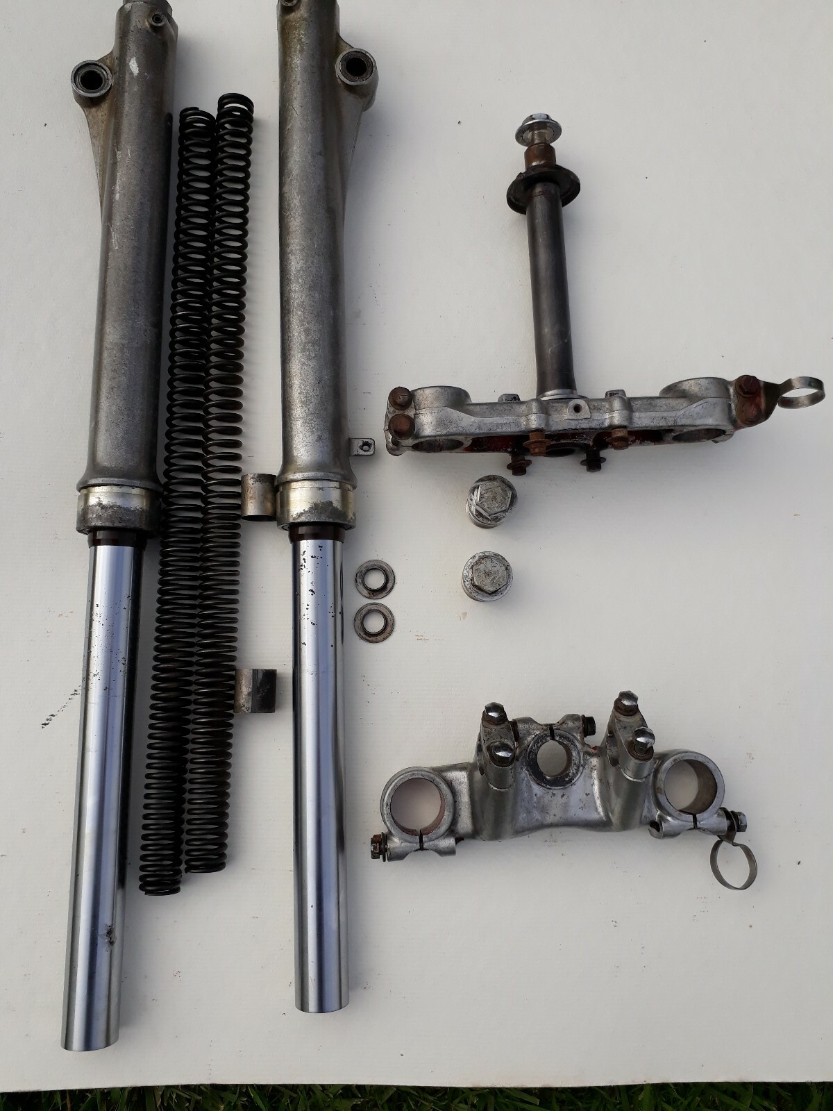 Yamaha TT 250 1981 forks tripple trees front springs tubes Oem Vmx | eBay