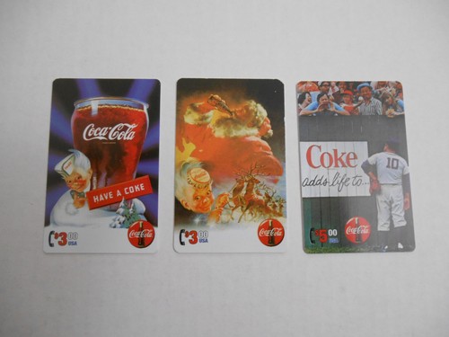 1995 Coca-Cola $5 and $3 (2) Phone Cards Collection Rockwell Collect-A ...