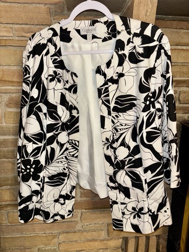 Conrad C Jacket Women’s Size 20 Black & White Open Jacket - Vintage | eBay