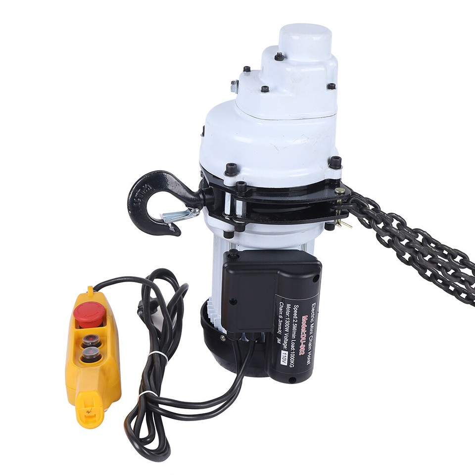 2200LBS/ 1 Ton Electric Chain Hoist Single Phase Hoist Crane 10 FT ...