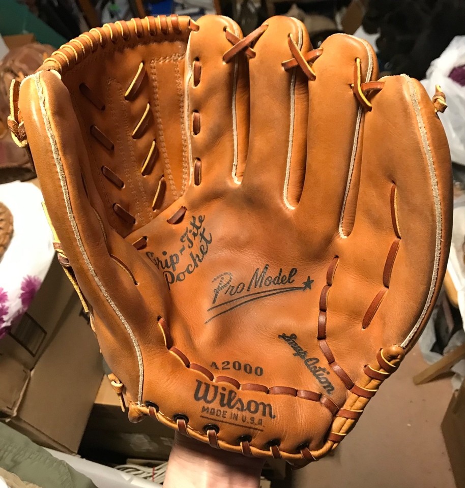 1966 WILSON A2000 CIRCLE PATCH BASEBALLL GLOVE MITT EXCELLENT CONDITION ...