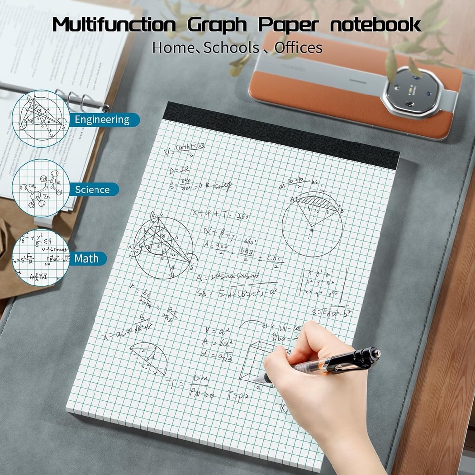 Graph Paper Pads, 6 Pack 4x4 Grid Paper, 30 A4 -30 Sheets-White | eBay