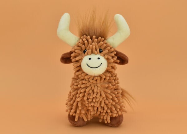 Multipet Floppy Highland Cow Dog Toy Plush With Squeaker Puppy Cuddle ...