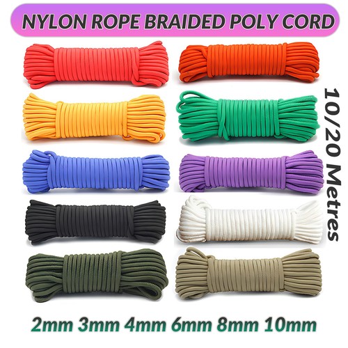 NYLON ROPE BRAIDED POLYPROPYLENE POLY CORD STRONG STRING BOATING ...
