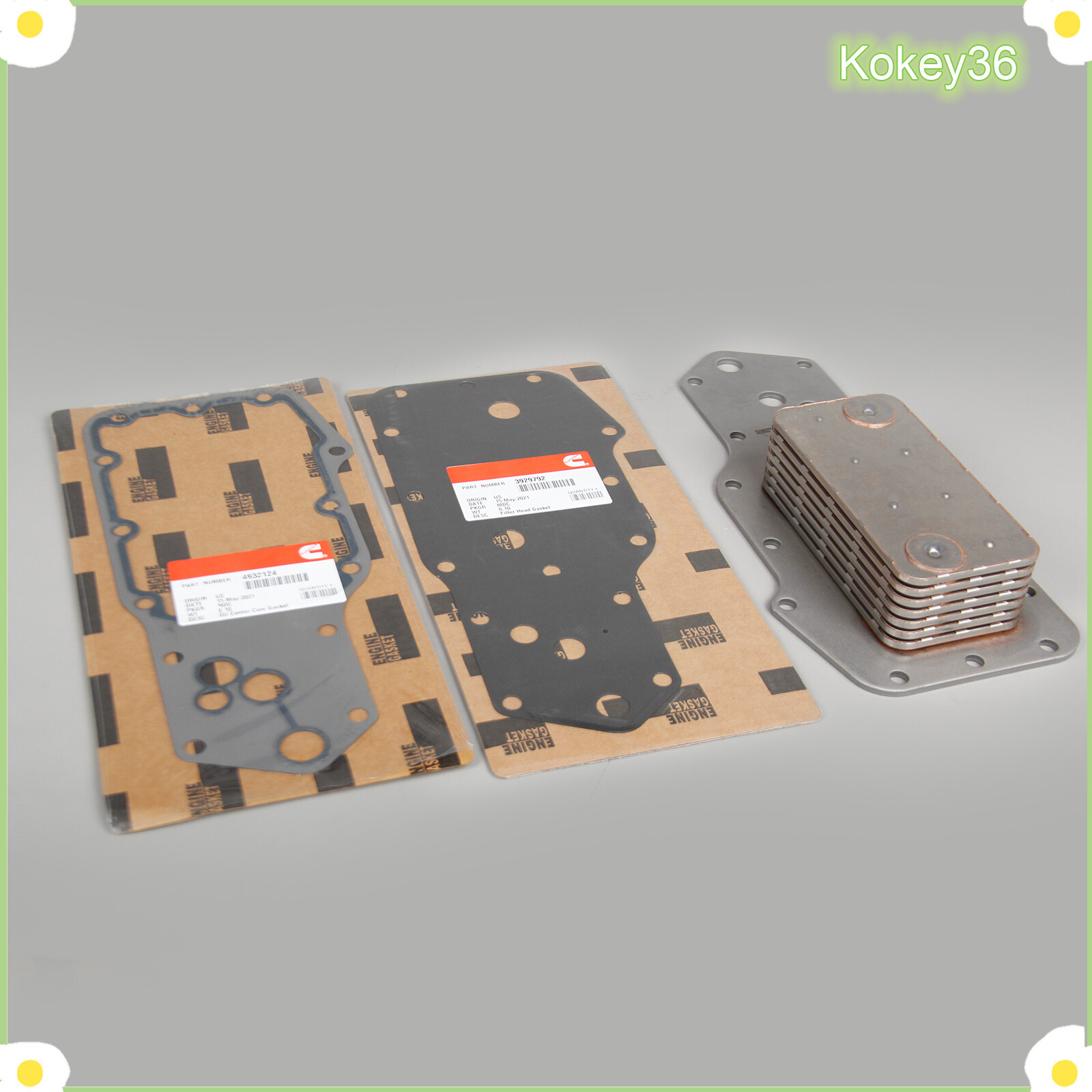 7 Plate Oil Cooler Core w/ Gasket 3921558 3957544 For Cummins 6B 6BT ...