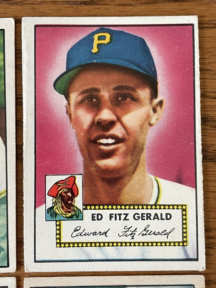1952 Topps Baseball 4 Card Lot, Pirates William Werle, Ed Fitzgerald ...