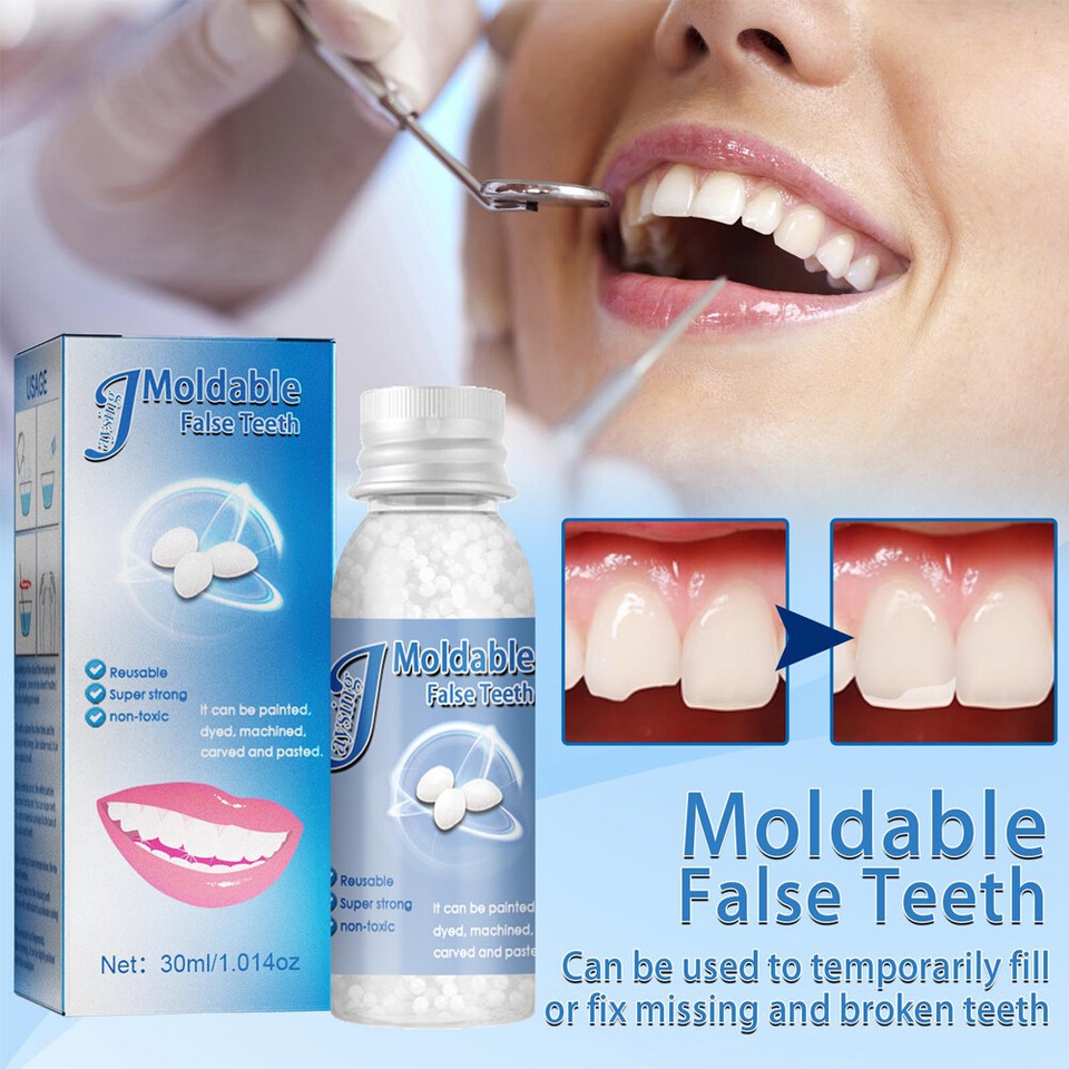 2PCS Tooth Repair Beads Granules,Temporary Moldable Dental Pellets ...