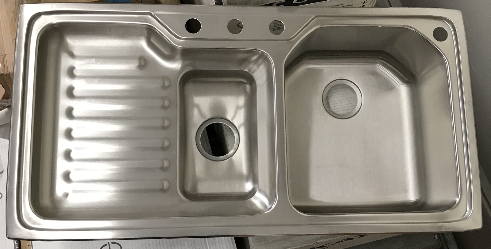 Elkay 43 Inch Top Mount Double Bowl Stainless Steel Sink 4 Holes ...