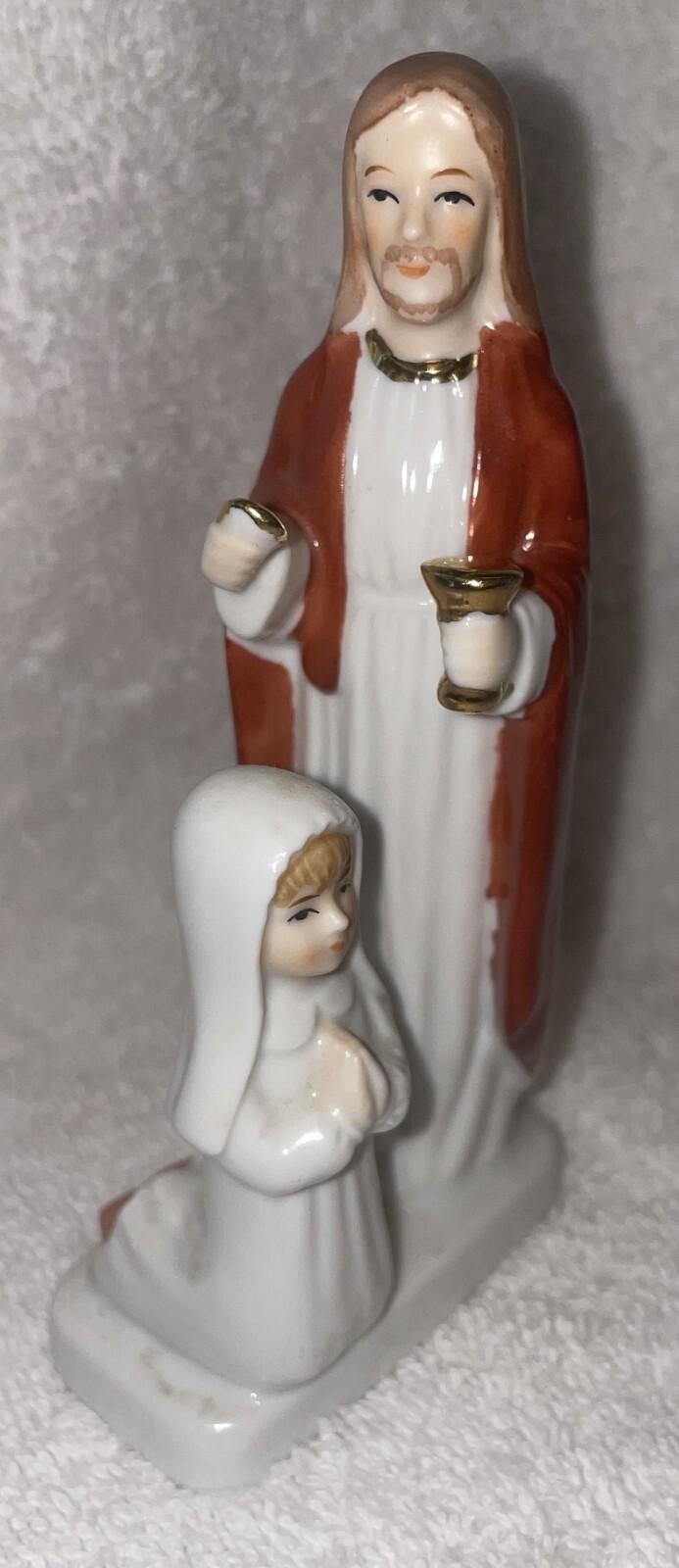 Vintage Girl Child First Holy Communion Figurine Priest Pastor ...