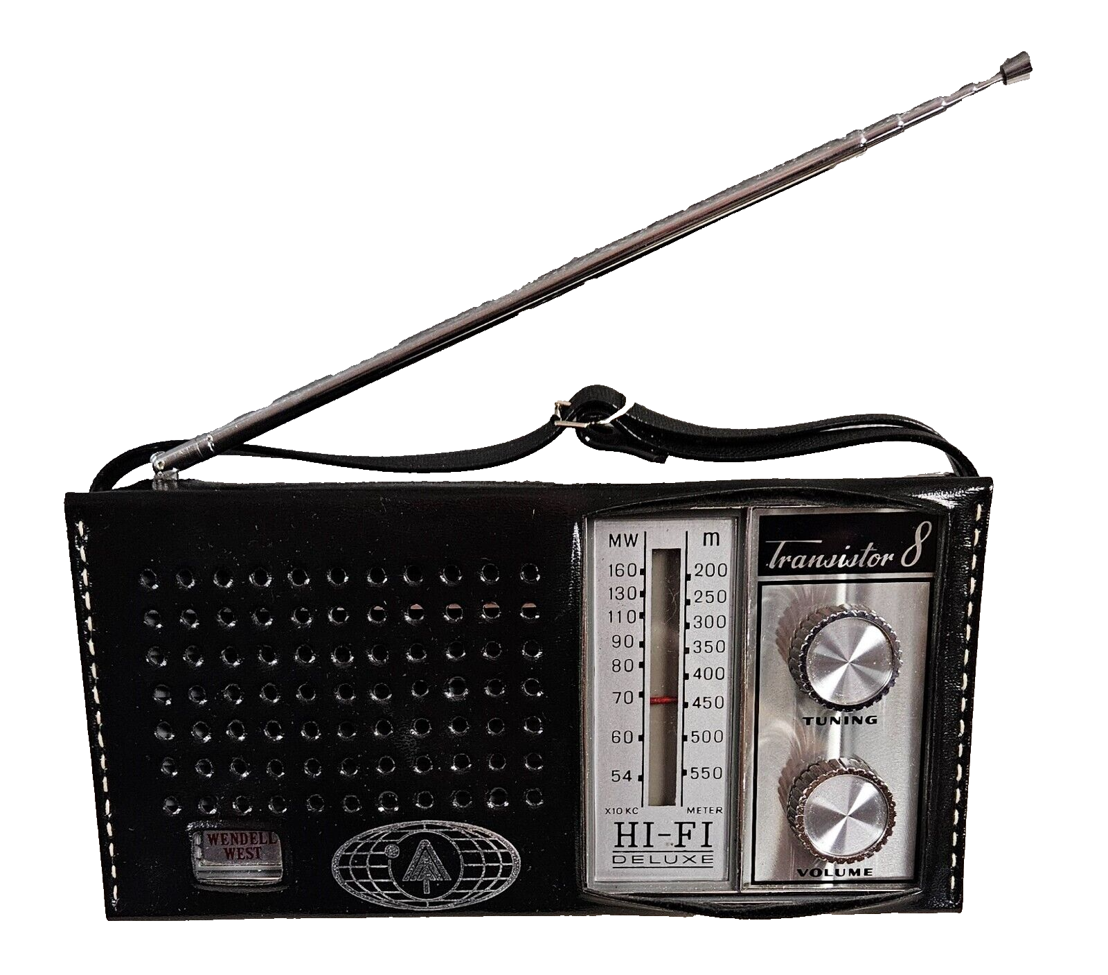 1968 VTG Wendell West Hi-Fi Deluxe 8 Transistor Radio CR-7A Portable AM ...