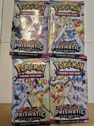 Empty Pokemon Prismatic Evolutions Booster Packs Full Art Set With Code ...