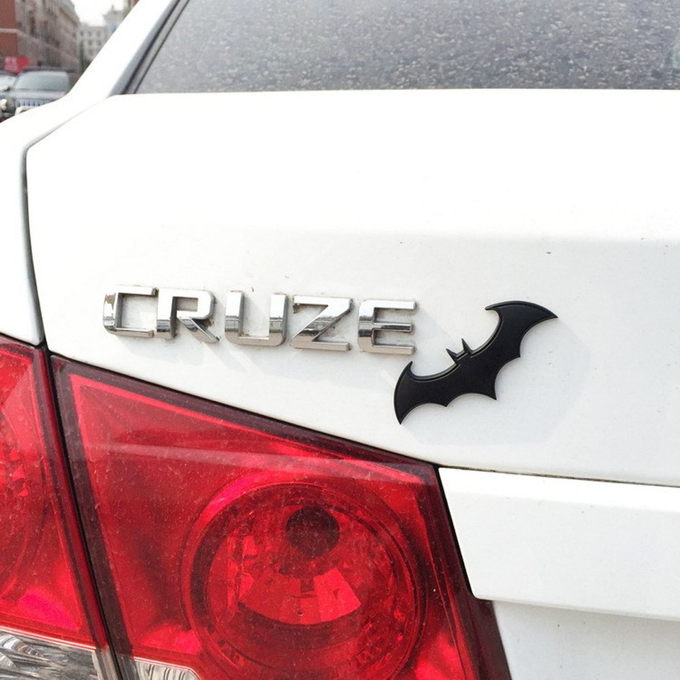 2Pcs 3D Chrome Metal Batman Emblem Badge Decal Sticker Car Exterior ...
