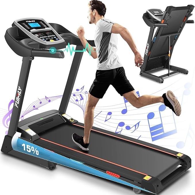 Electric with Auto Incline Treadmill Spacious Running Machine Sturdy ...