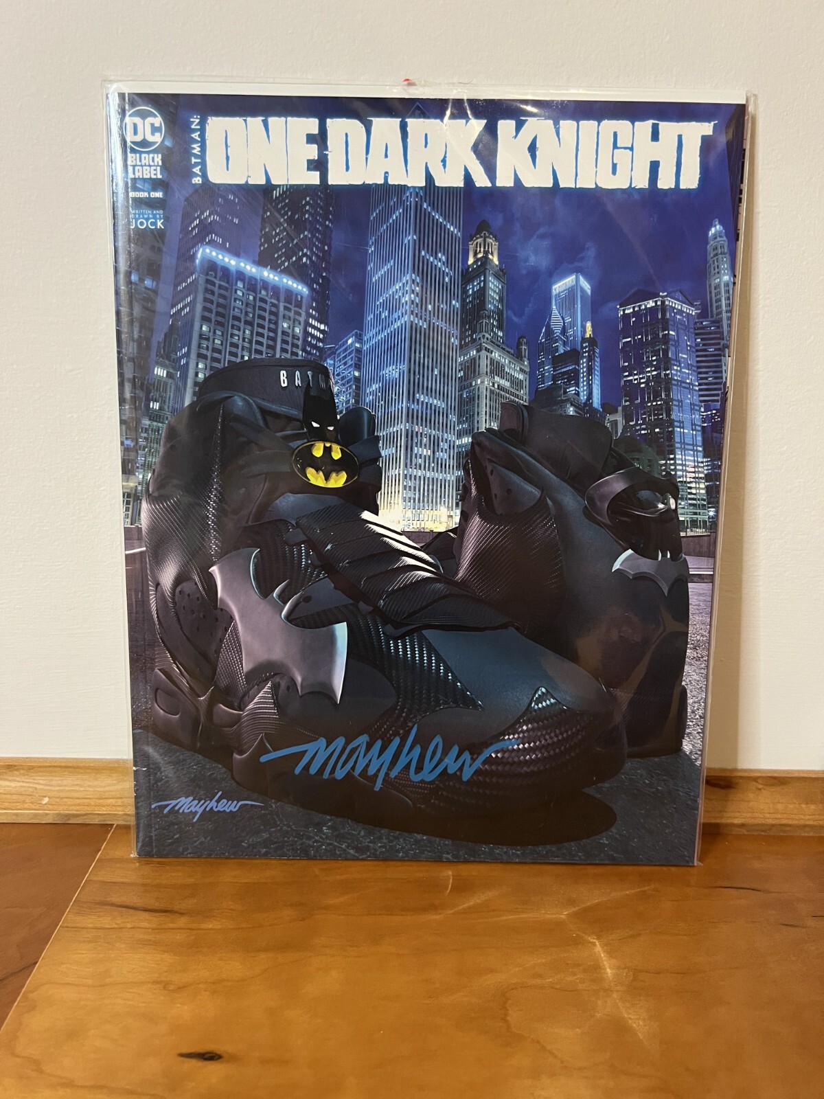 Batman One Dark Knight #1 - Mayhew Sneaker Variant Virgin NM -Signed w/ COA