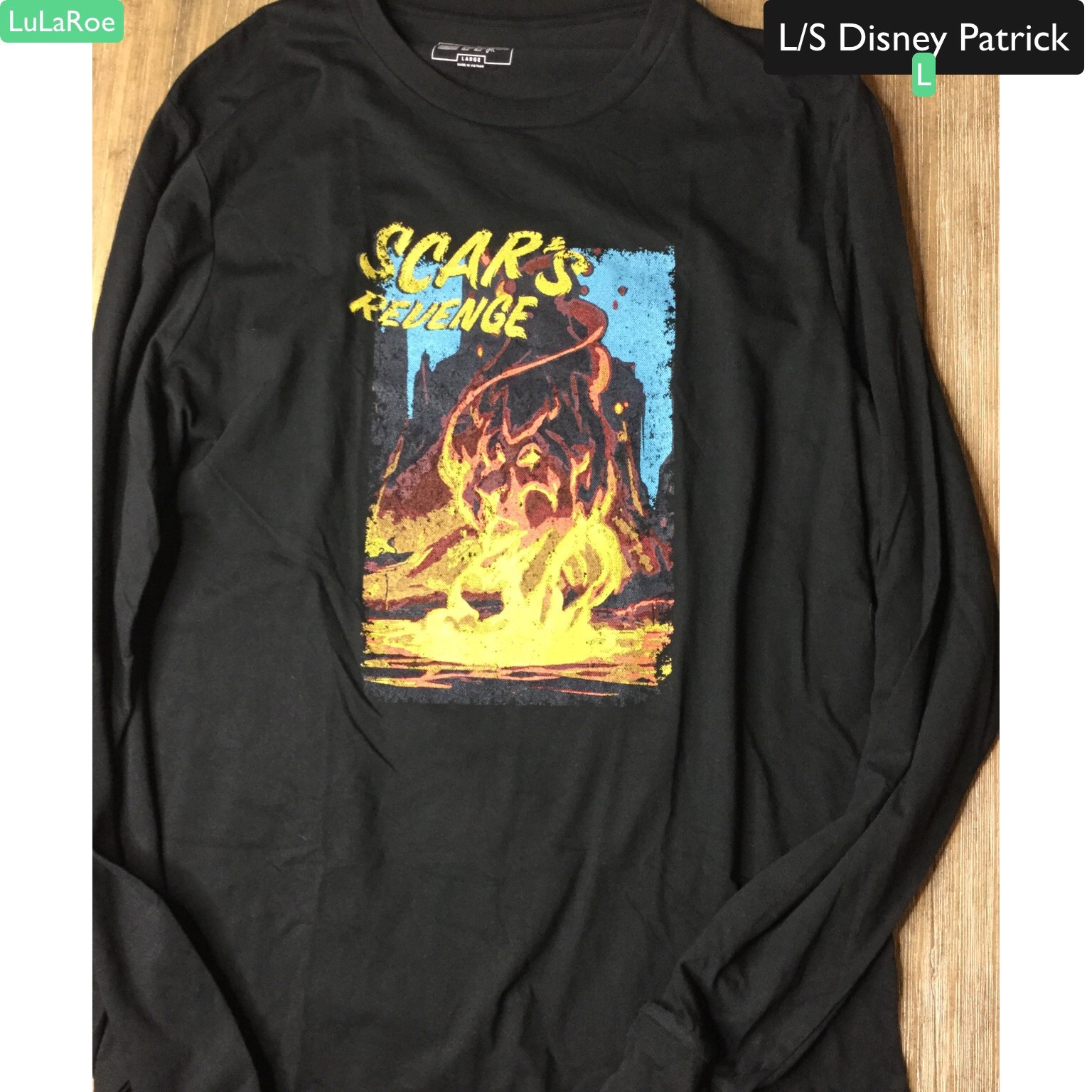 LuLaRoe Disney Villains Large Long Sleeve L/S Patrick Scar’s Revenge | eBay