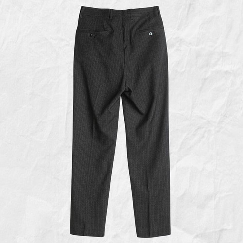 Men Retro Striped Pleated Dress Pant Loose Fit Business Formal Suit ...