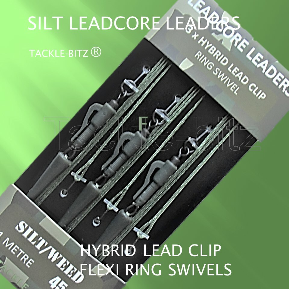 Fishing Tackle Leadcore Carp Leaders Hybrid Lead Clip Swivels 1m 45LB 3 ...