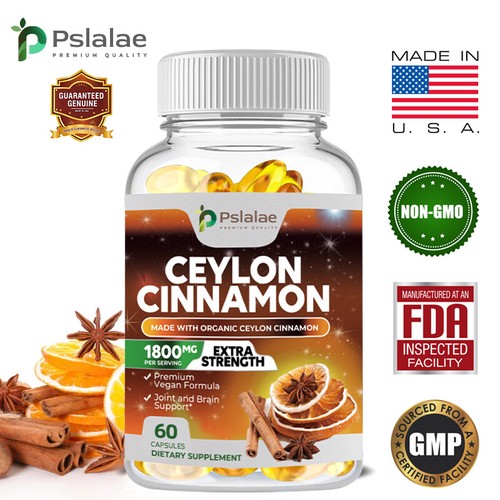 Organic Ceylon Cinnamon 1800mg - Highest Potency Blood Sugar Support 60pcs | eBay