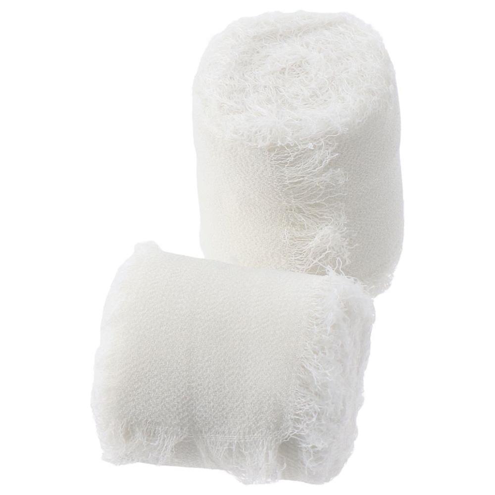 4 Rolls Frayed Edges Ivory Chiffon Ribbon Handmade Satin Ribbon Wedding ...