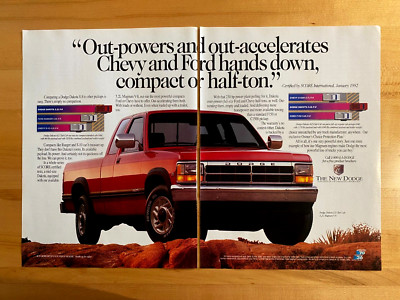 1993 Vintage Print Ad Dodge Dakota Club Cab V8 16"x11" | eBay
