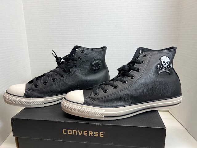 CONVERSE ALL STAR CT CHUCK JACKASS NUMBER 2 LEATHER HI MEN SHOES BLACK ...