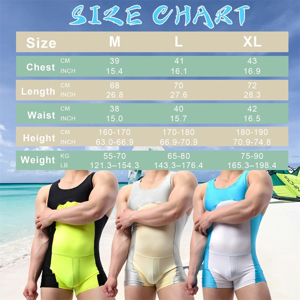 Men's Sleeveless Jumpsuit Color Block Rompers Wrestling Singlet Fitness ...