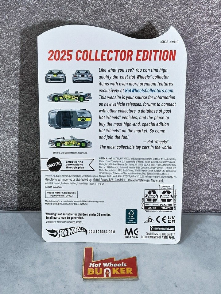 2025 Hot Wheels Target Mail In Mazda Mazdaspeed MIATA Zamac Collector ...