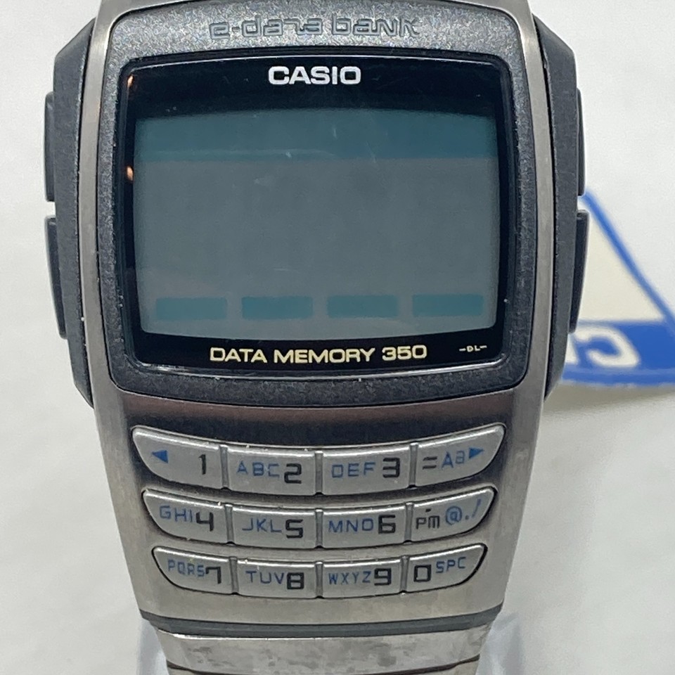 Casio e Data Bank Watch Data Memory 350 MISSING BACK UNTESTED Silver ...