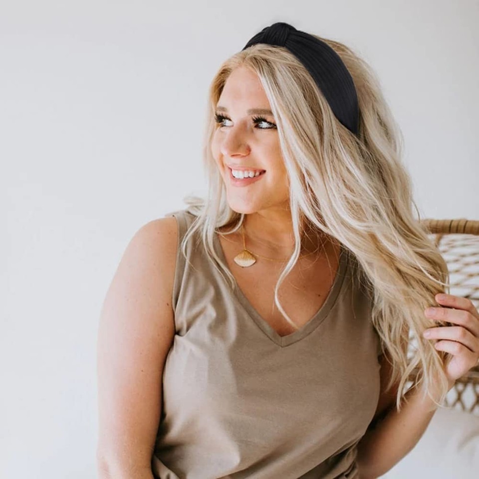 Headbands Women Girls Knotted Wide Pearl Top Knot Bands Velvet ...