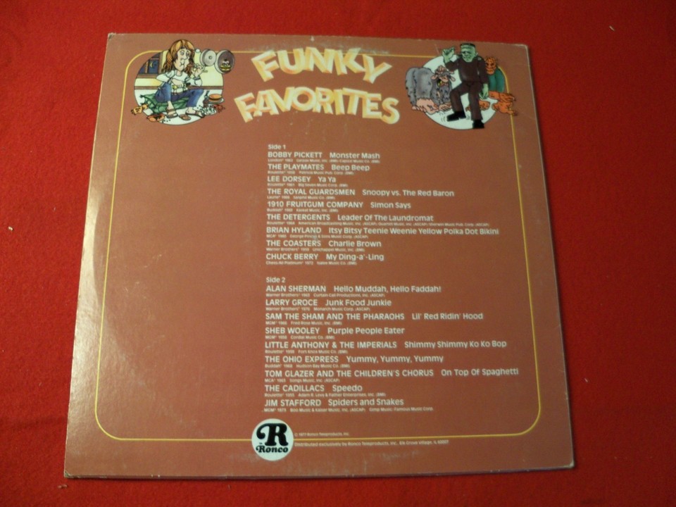 VARIOUS ARTIST RONCO LP "FUNKY FAVORITES" ON CLASSIC ROCK POP VINTAGE ...