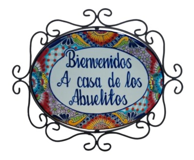Mexican Ceramic Talavera House Sign Custom Wall Address Sign Plaque ...