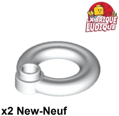 Lego 2x Minifig utensil bouée sauvetage flotation ring blanc/white ...