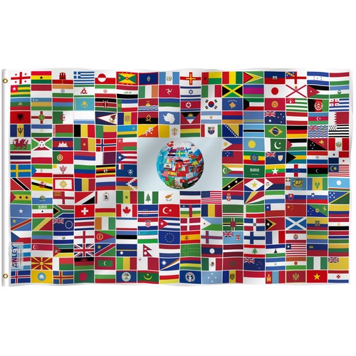 Anley Fly Breeze 3x5 Ft Global World Flag - 216 International Country ...