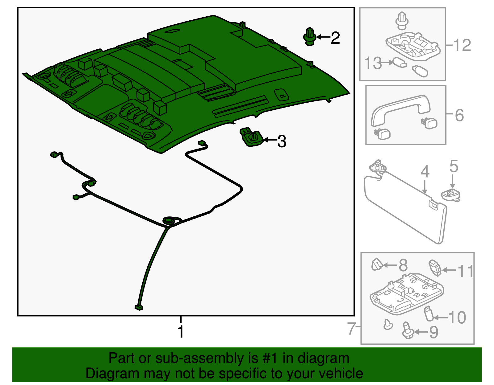 Genuine Toyota Headliner 63310-0CS70-B1 | eBay