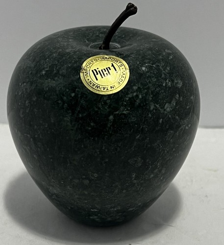 Vintage Pier 1 Imports Heavy Blue Marble Apple Paperweight | eBay