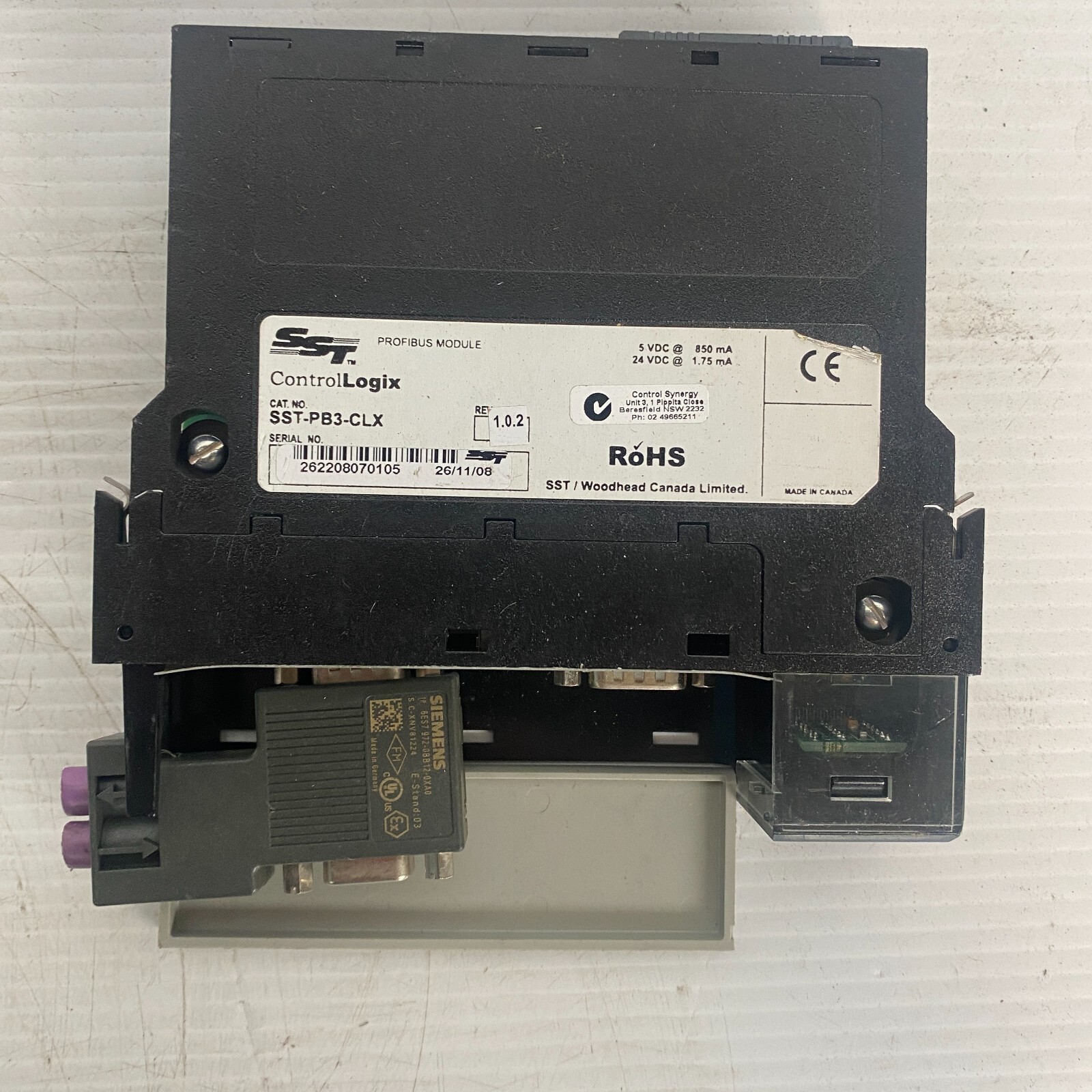 SST ControlLogix Woodhead SST-PB3-CLX Rev 1.0.2 PROFIBUS Module SLC500 ...