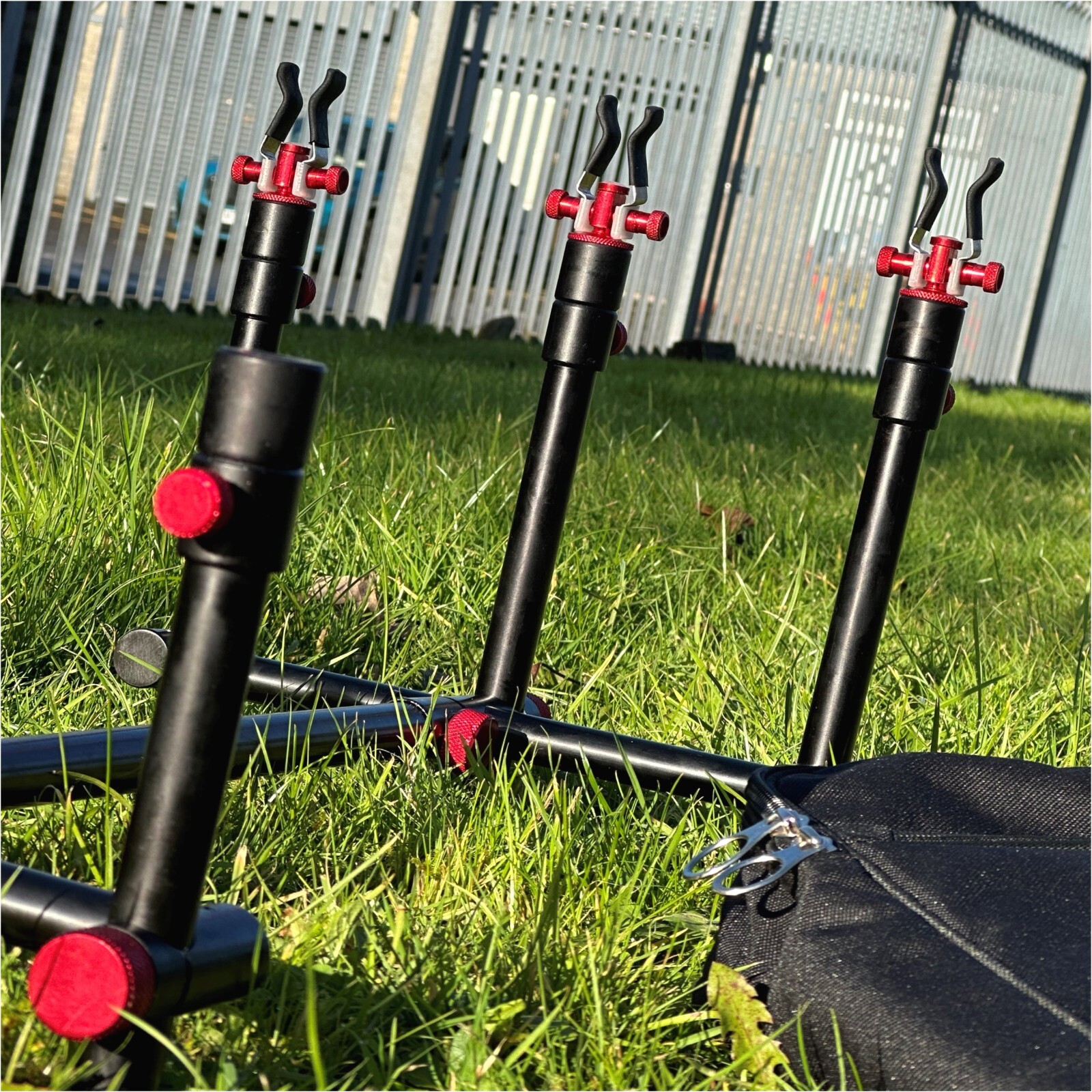 LFS Black GRAND Aluminium Rod Pod RED Screws Fully Adjustable Carp ...